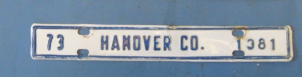 1973 Hanover County Virginia license plate | eBay
