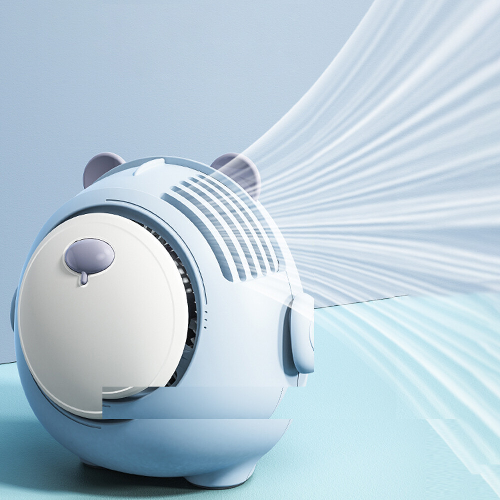 Cute Electric Fan 900mAh Cartoon Robot Portable Fan Gift for Kids (Sky ...