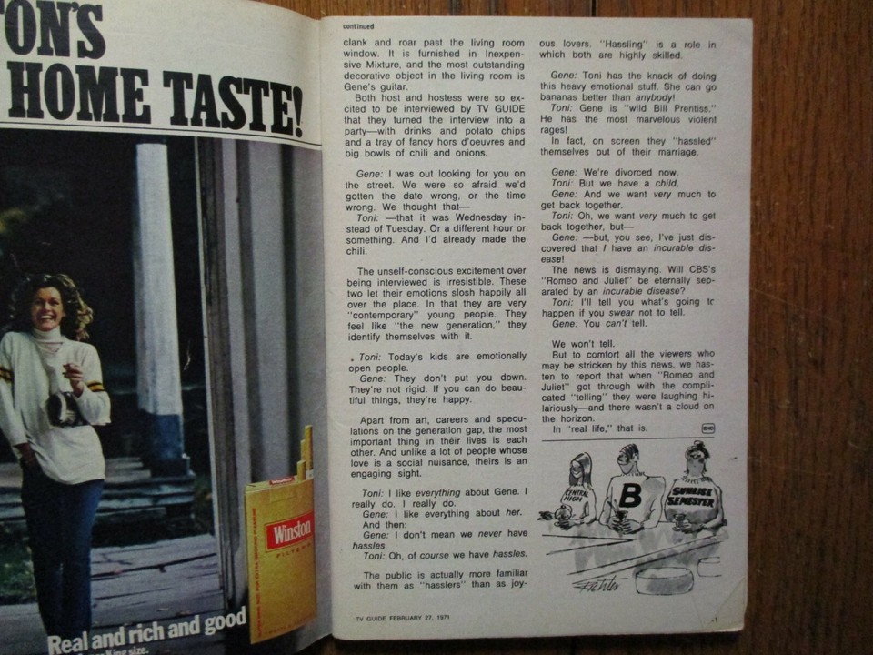 Feb-1971 TV Guide Magaz(THE SENATOR/HAL HOLBROOK/SHARON ACKER/TONI BULL ...