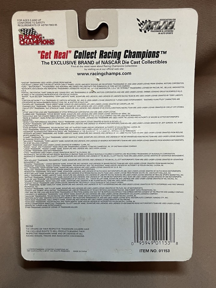NIB 1997 Racing Champions 1:64 Scale NASCAR Diecast Stock Car #75 Rick ...