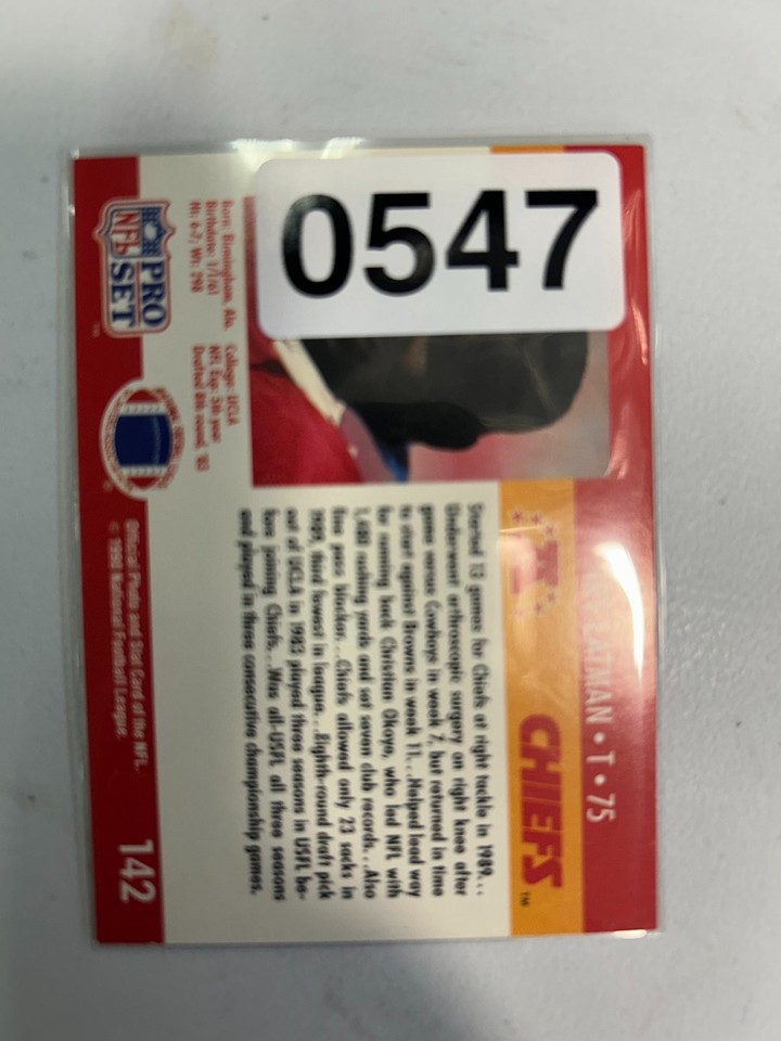 Irv Eatman Chiefs 1989 NFL Pro Set Football Card #142 | eBay