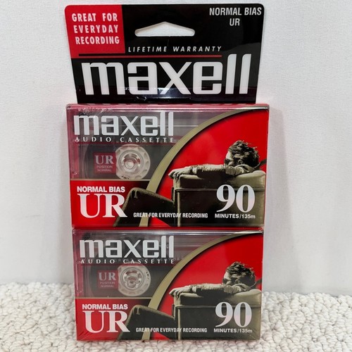 Maxell Audio Cassettes New Sealed 90 minutes Normal Bias UR Pack of 2 ...