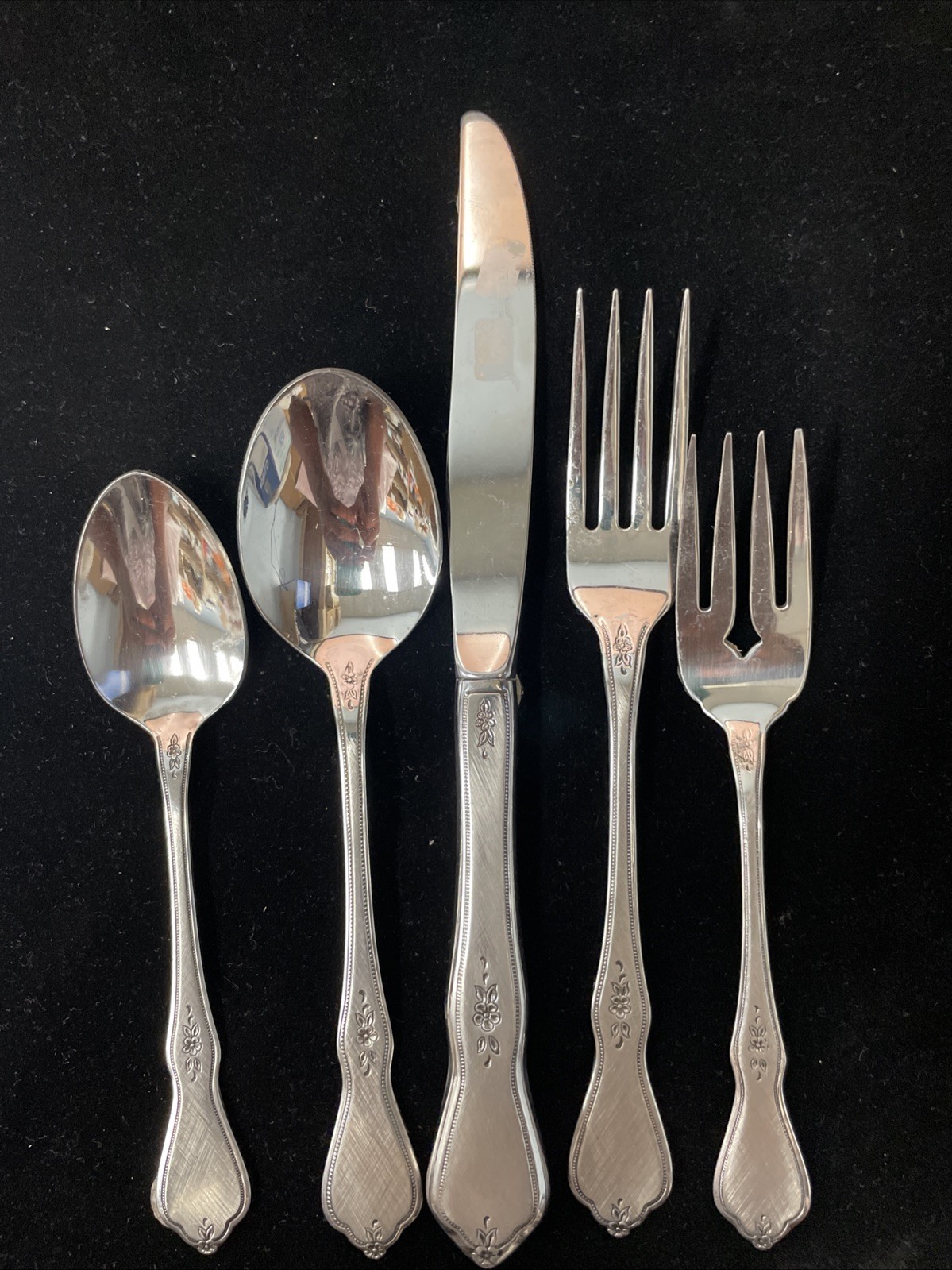 Oneida MORNING BLOSSOM Burnished 5pc place setting BRAND NEW | eBay