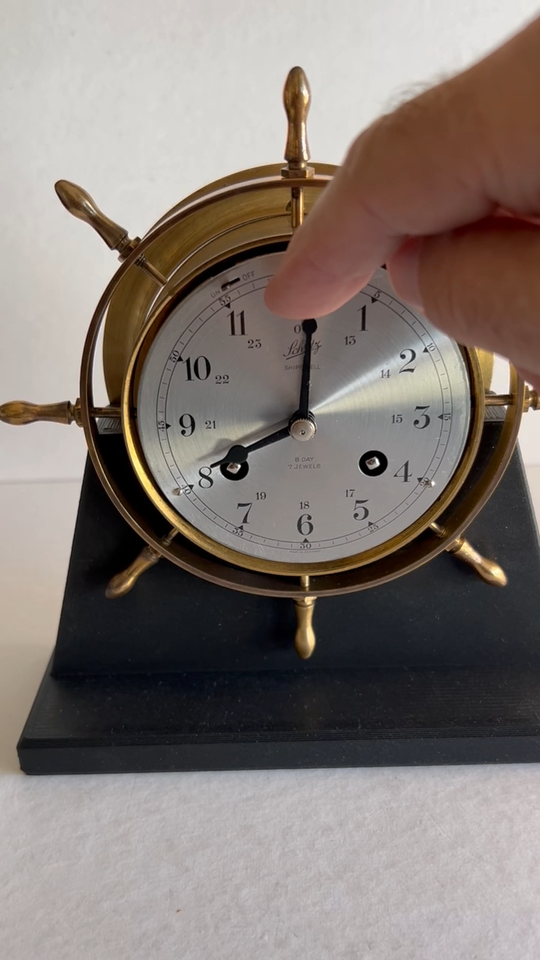 Schatz Brass Ships Bell Clock Helmsman Wheel 8-day | eBay Australia