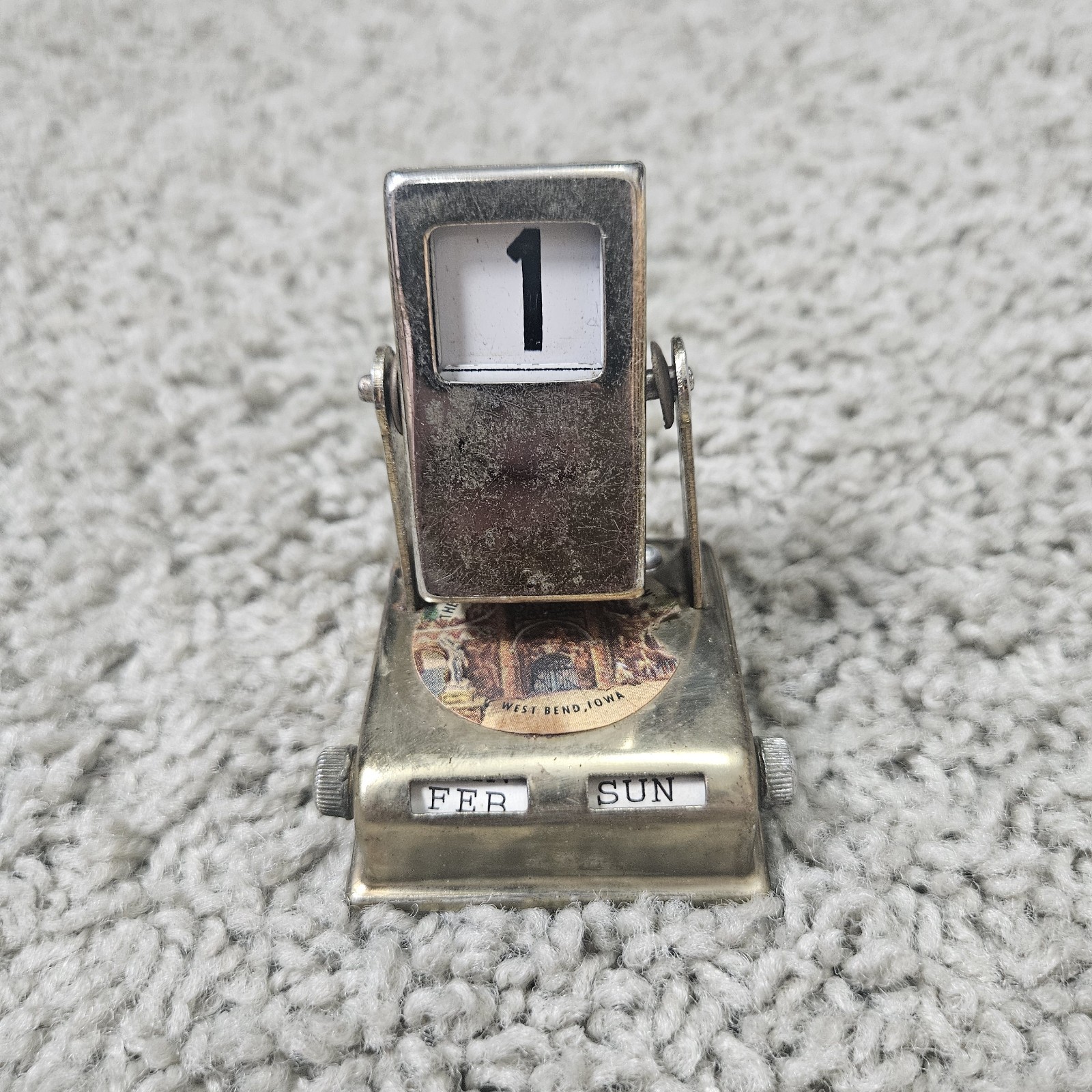 Vintage Brass Metal Flip Number Desk Perpetual Calendar Grotto of the ...