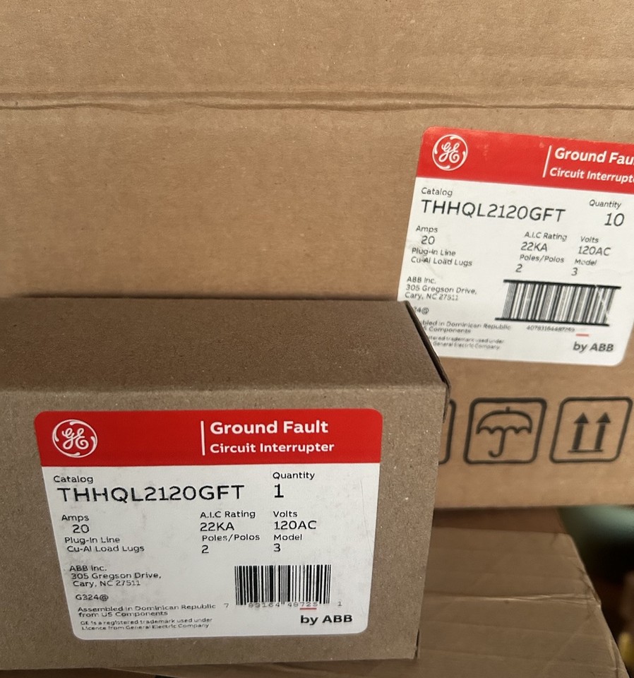 NEW GE THHQL2120GFT 2 Pole 20AMP Plug In GFCI Circuit Breaker 22kAIC | eBay
