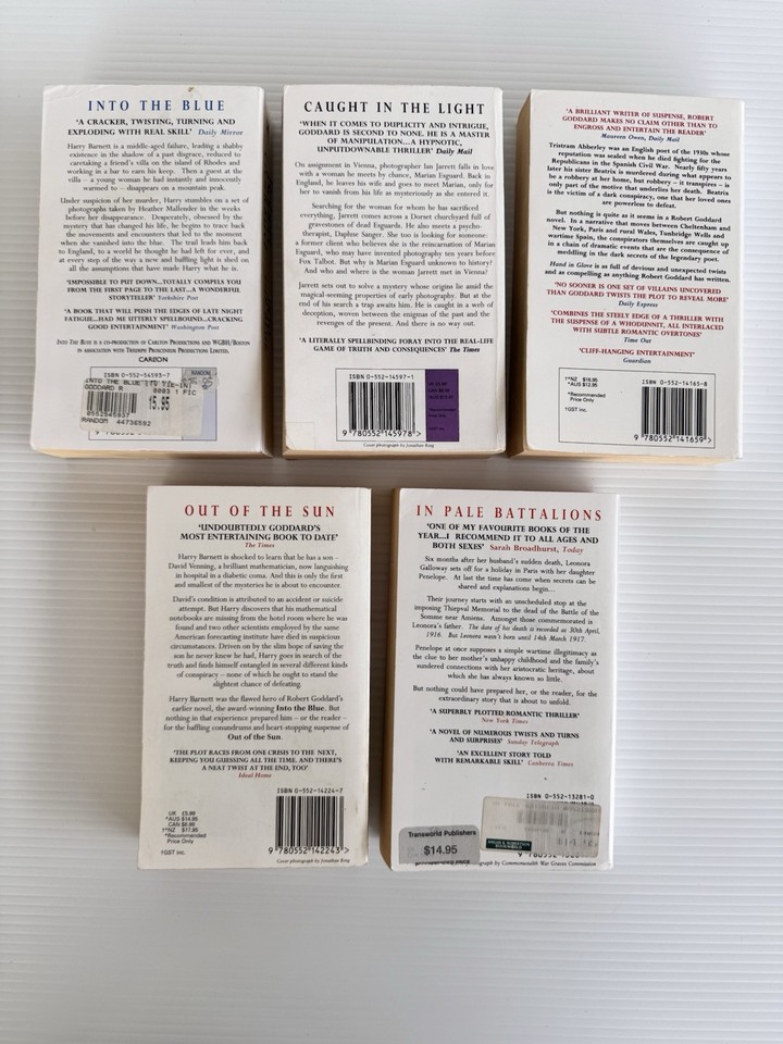 Robert Goddard Novels/Into The Blue/Caught In The Light- Paperback ...