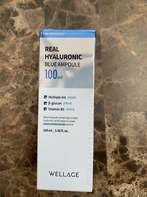 Wellage Real Hyaluronic Blue Ampoule 3.38 fl oz Vitamin B5 Multiple HA ...