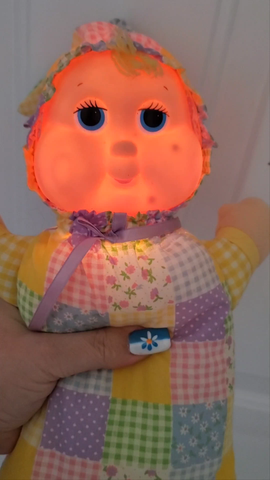 Vintage 1984 Hasbro GLOBABY Glow Baby Light Up Gloworm Patchwork Doll ...
