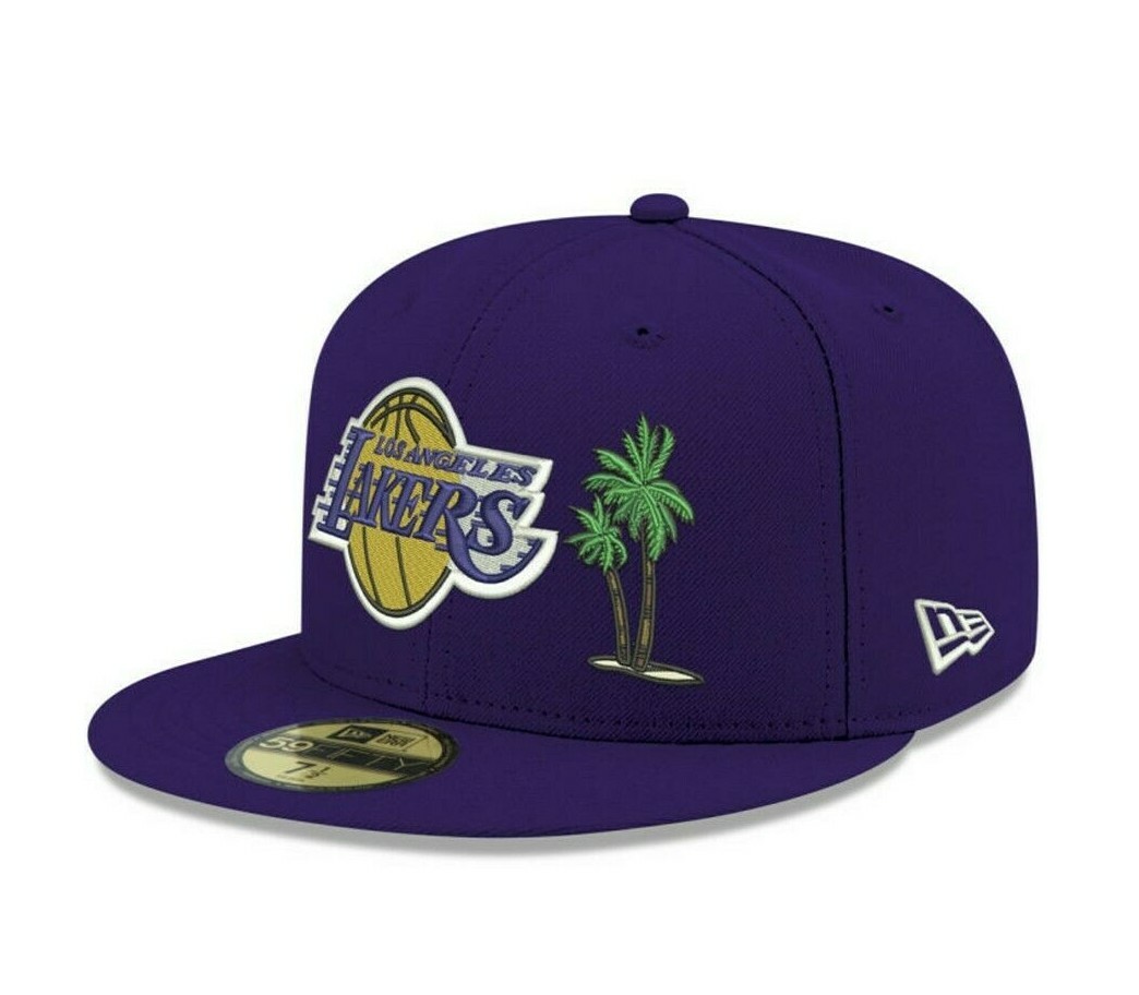 New Era Los Angeles Lakers Icon II Palm Tree Edition Fitted Hat Cap ...