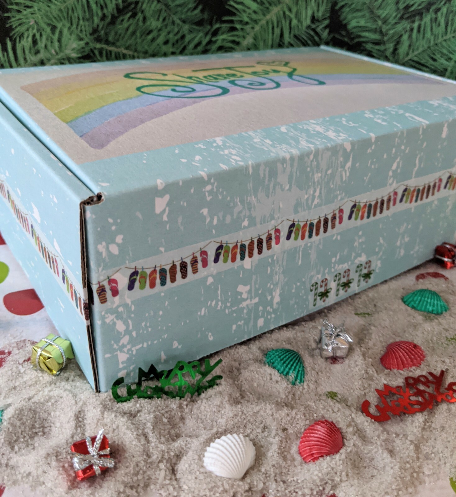 Share Joy ~ Sandy Christmas Gift Box ~Beach Flamingo Sand Tealight ...