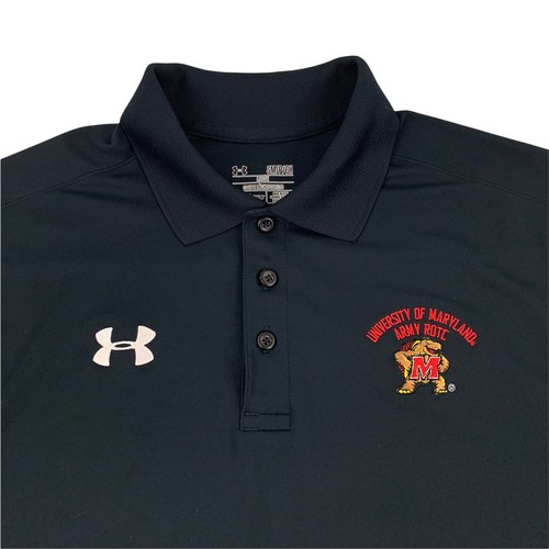Under Armour Polo Shirt Men's S Black University of Maryland Army ROTC ...
