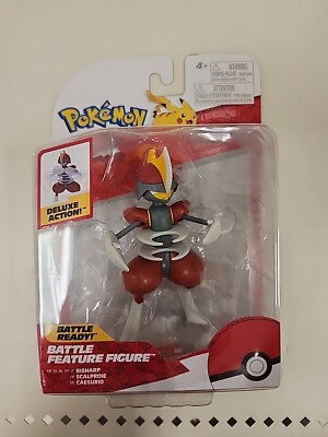 Jazwares Pokemon Battle Feature Bisharp 4.5" Deluxe Action Figure 2024 ...