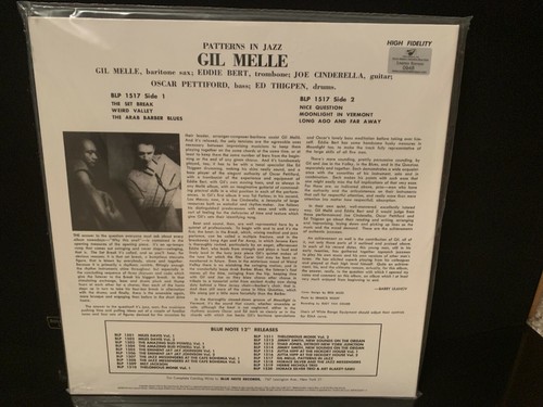 Blue Note 1517 Gil Melle, Patterns in Jazz, NUMBERED edition, 2LP ...