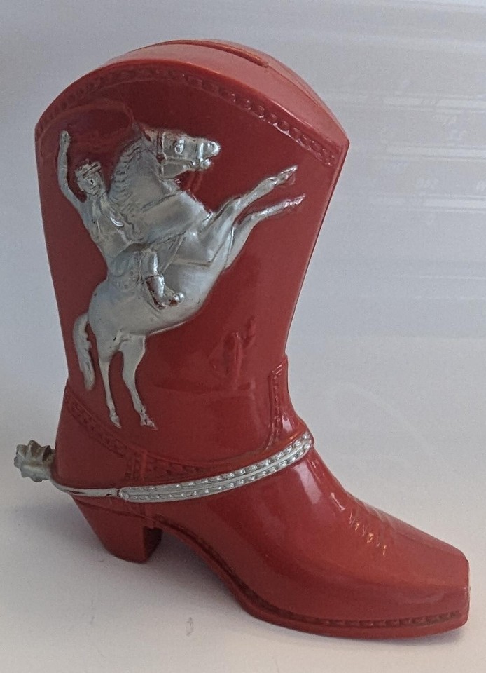 Vintage Roy Rogers Red Cowboy Boot Bank 1950s | eBay