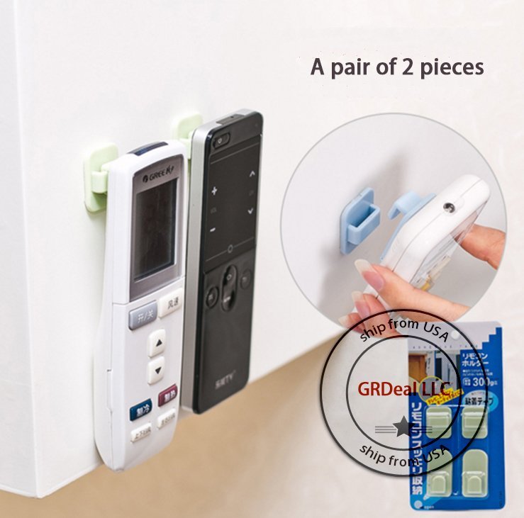 2X Holder Wall Sticky Hook Convenient Remote Control Hook Creative Easy ...