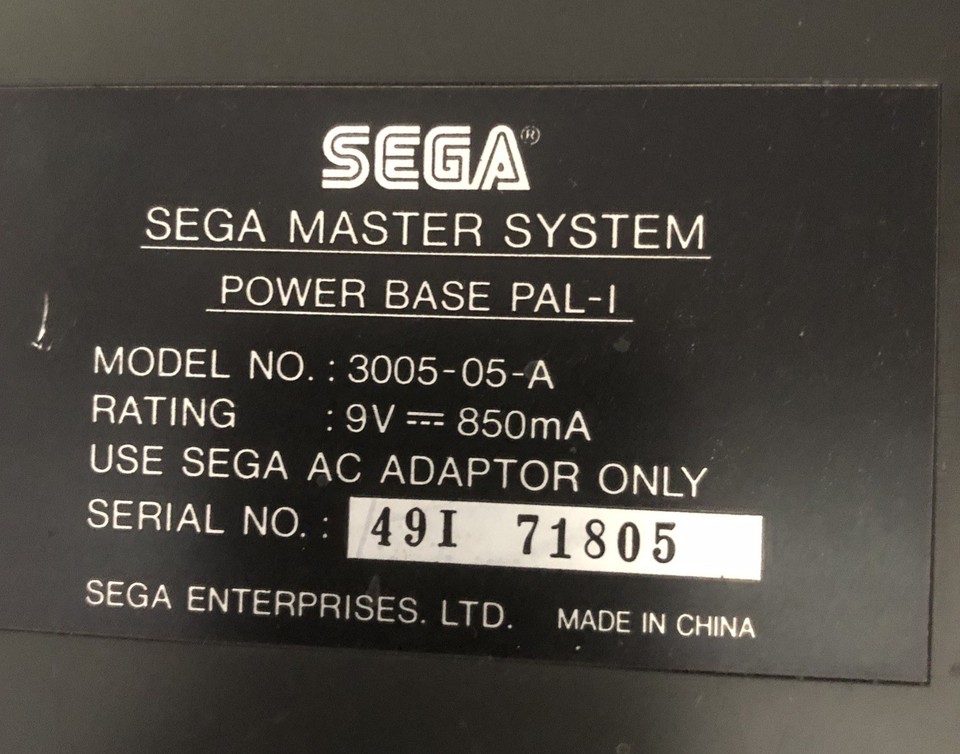 Sega Master System Black Console (PAL) 4974365630027 | eBay UK