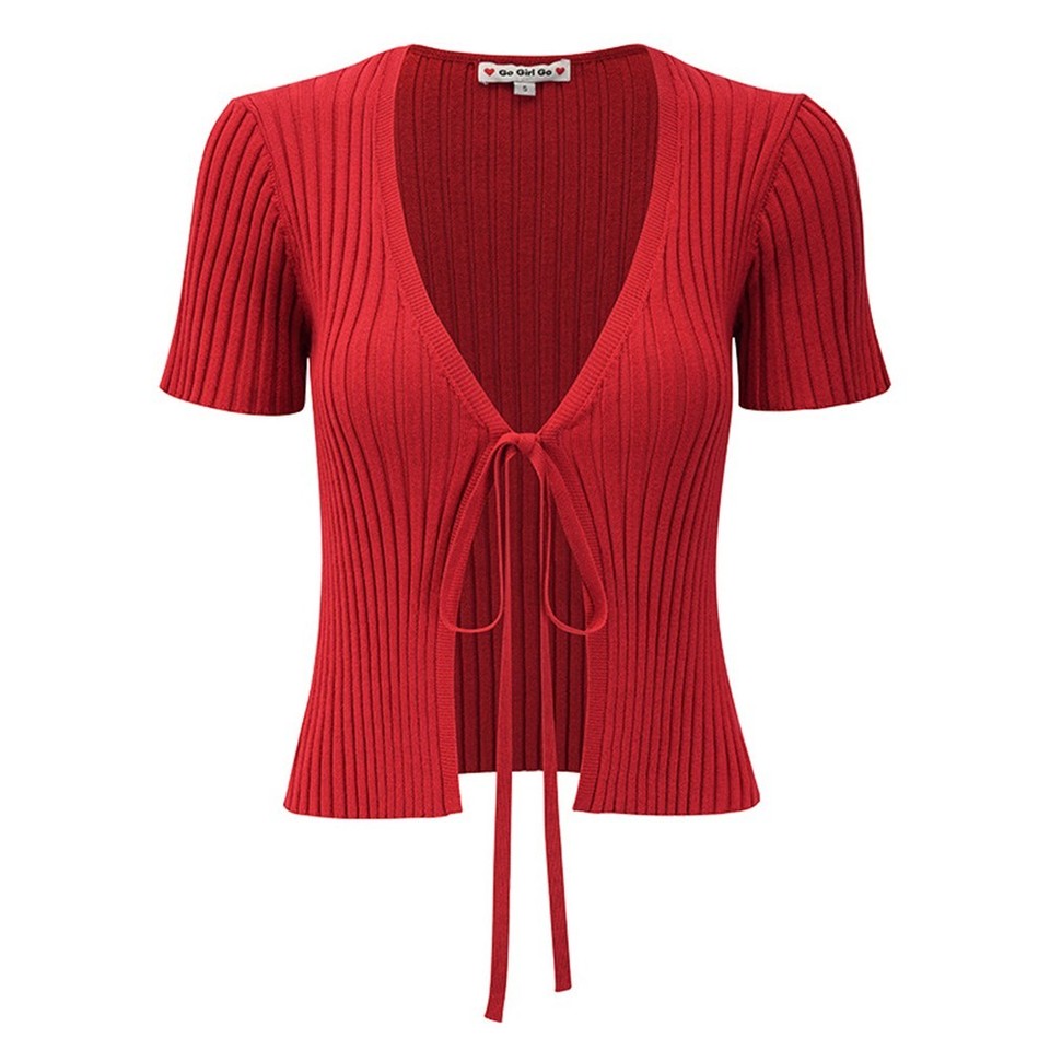 Women Vintage Style Solid Bow Low Cut Crop Top Short Sleeve Summer ...