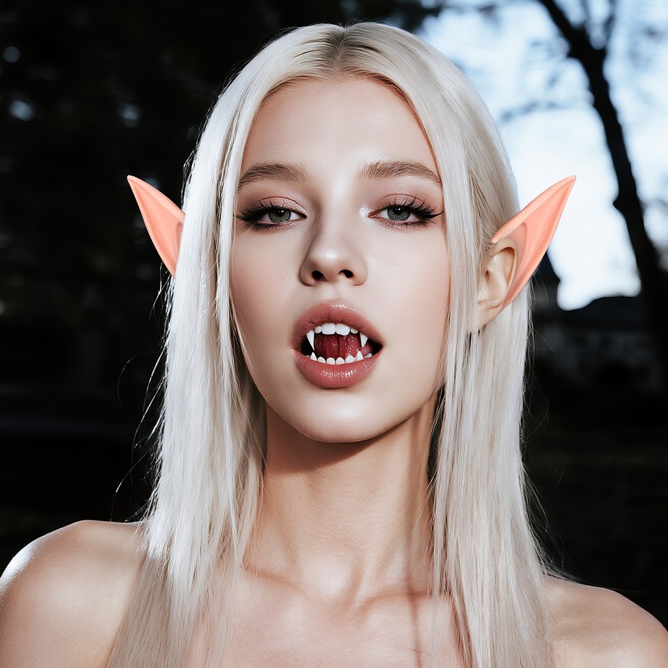 Halloween Vampire Fangs Elf Teeth Ears Scar Tattoo Stickers Costume Accessories | eBay