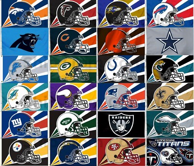 Licensed NFL Football LARGE FLAG BANNER 3'X5' -Indoor/Outdoor- 36"X60 ...
