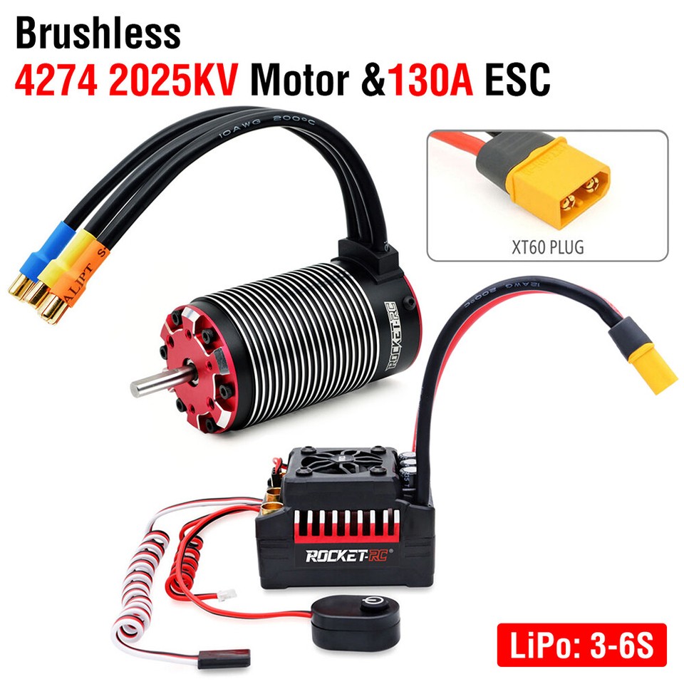 Rocket-RC Brushless Motor 4268 4274 4292 160A 130A ESC Combo for 1/8 1/ ...