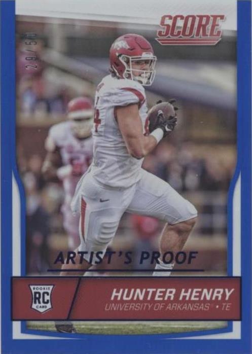 2016 Score - Rookies Hunter Henry #382 Jumbo Artist's Proof /50 (RC ...