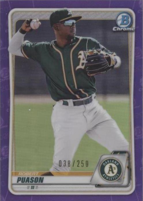 2020 Bowman Draft - Chrome Robert Puason #BD-155 Purple Refractor /250 ...