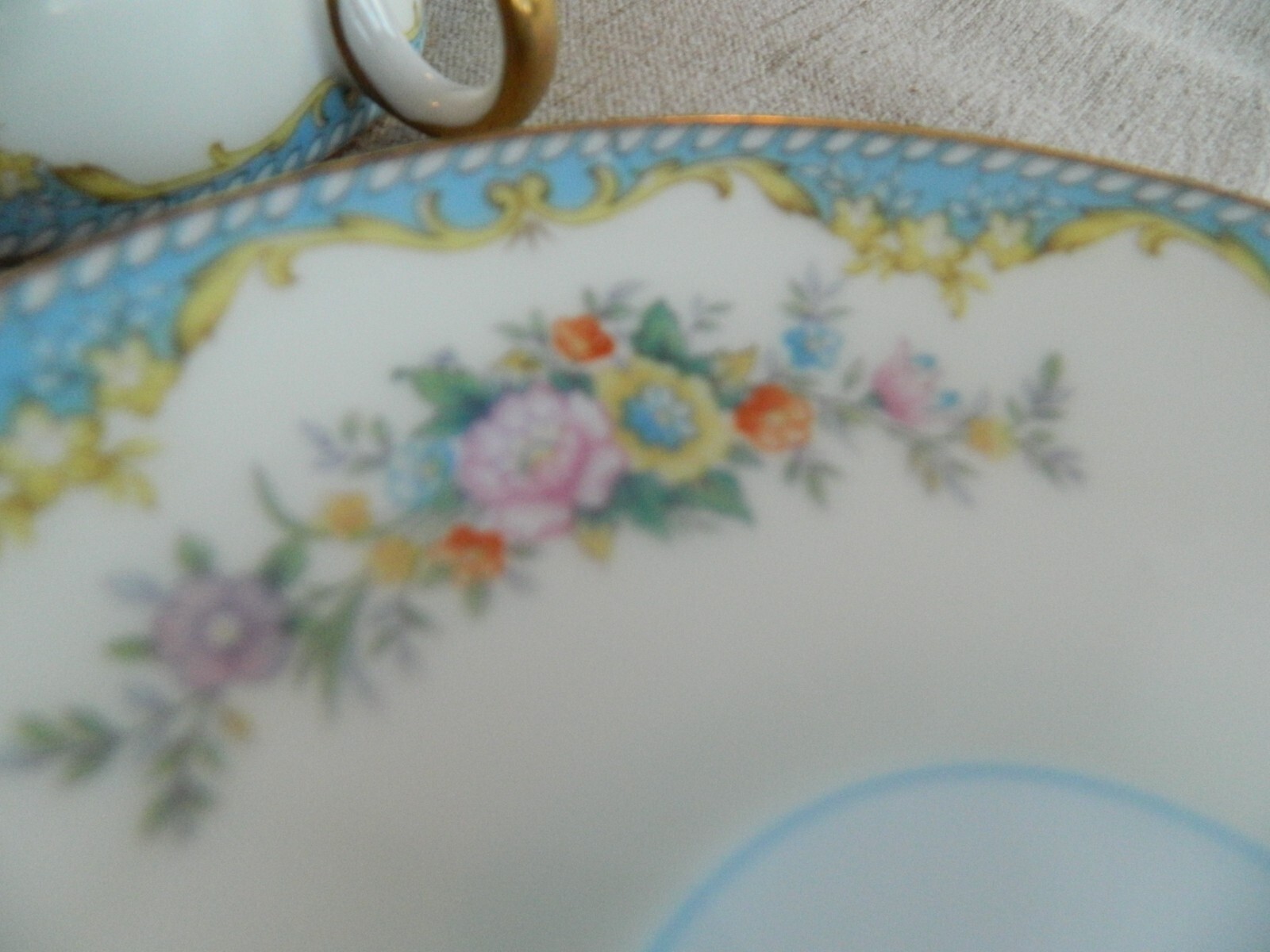 Noritake China "Ivanhoe" Yellow Morimura Stamp (1) Teacup & Saucer #1 6 ...