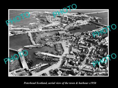 OLD 6 X 4 HISTORIC PHOTO OF PETERHEAD SCOTLAND AERIAL VIEW OF THE TOWN ...
