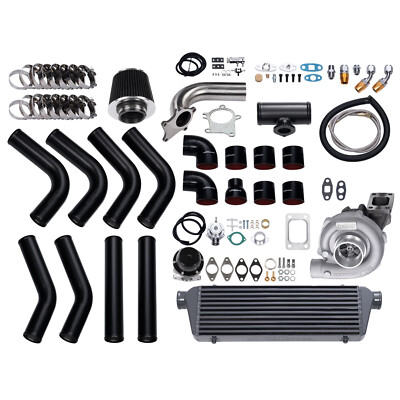 T3/T4 Turbo+Intercooler+Piping+Wastegate 11PCS Kit For BMW E46 330Ci ...