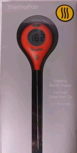 ThermoWorks ThermoPop Thermometer Backlit Rotating Display - Orange ...