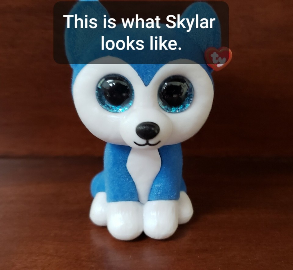 Ty Mini Beanie Boos Collectible SKYLAR Figurine Sealed Husky Dog Series ...