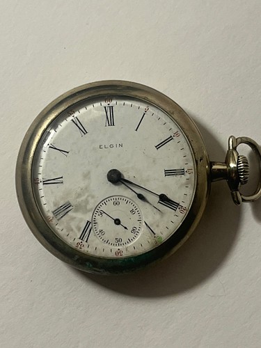 Vintage Elgin Silver Pocket Watch Running Estate Find | eBay