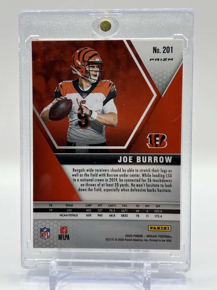 Joe Burrow 2020 Mosaic Choice Red Green Hobby Prizm Rookie RC #201 Rare ...