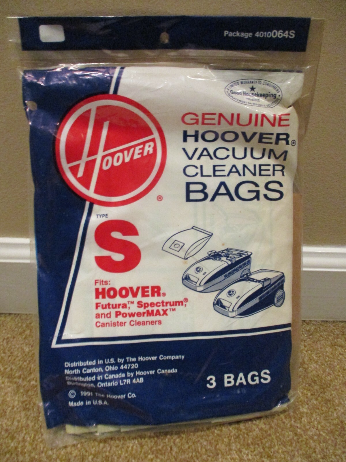 3 ea Genuine Hoover Style S Vacuum Cleaner Bags fits Futura Spectrum ...