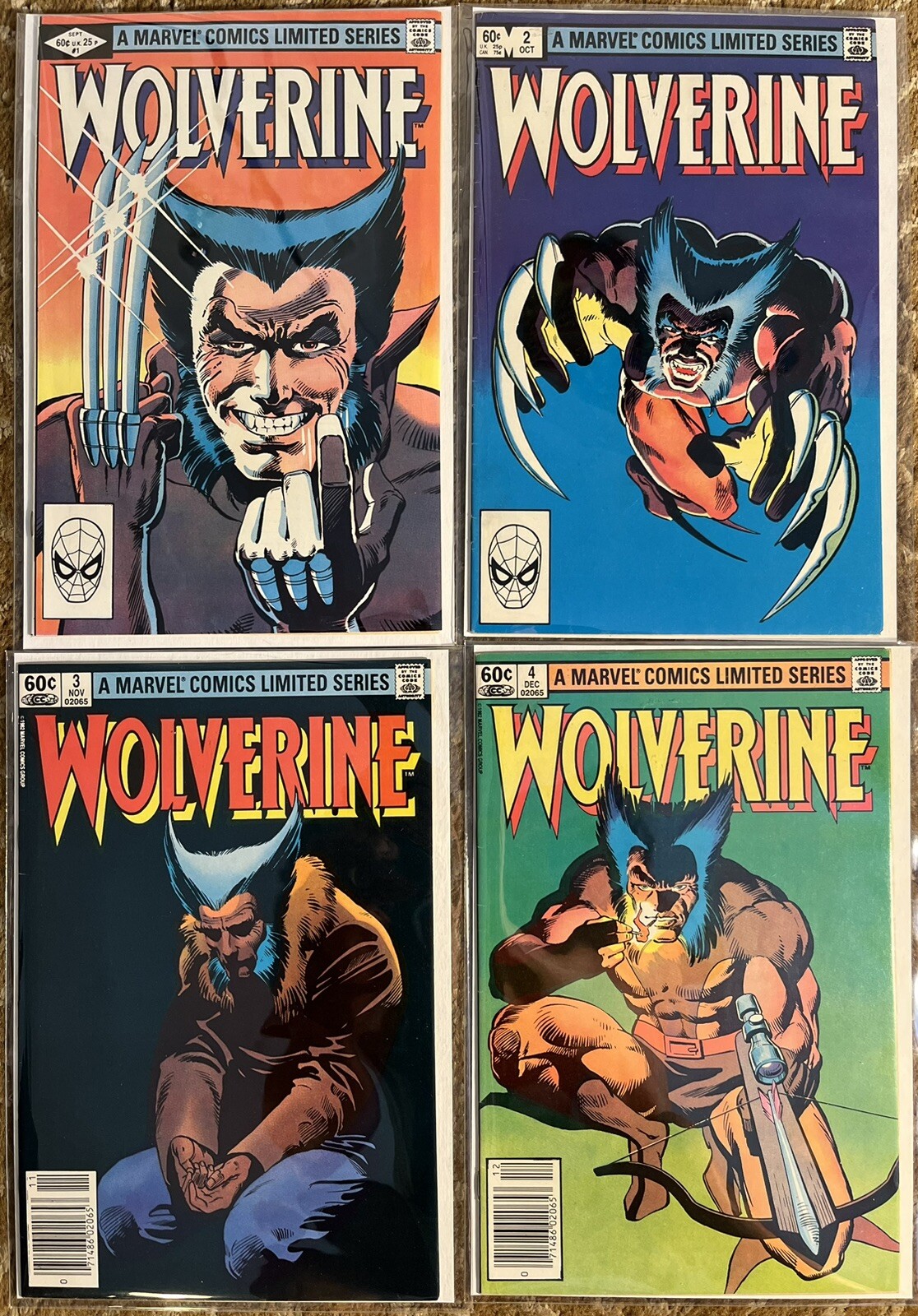 Wolverine Limited Series # 1-4 1982 NM Complete Lot Frank Miller Marvel ...