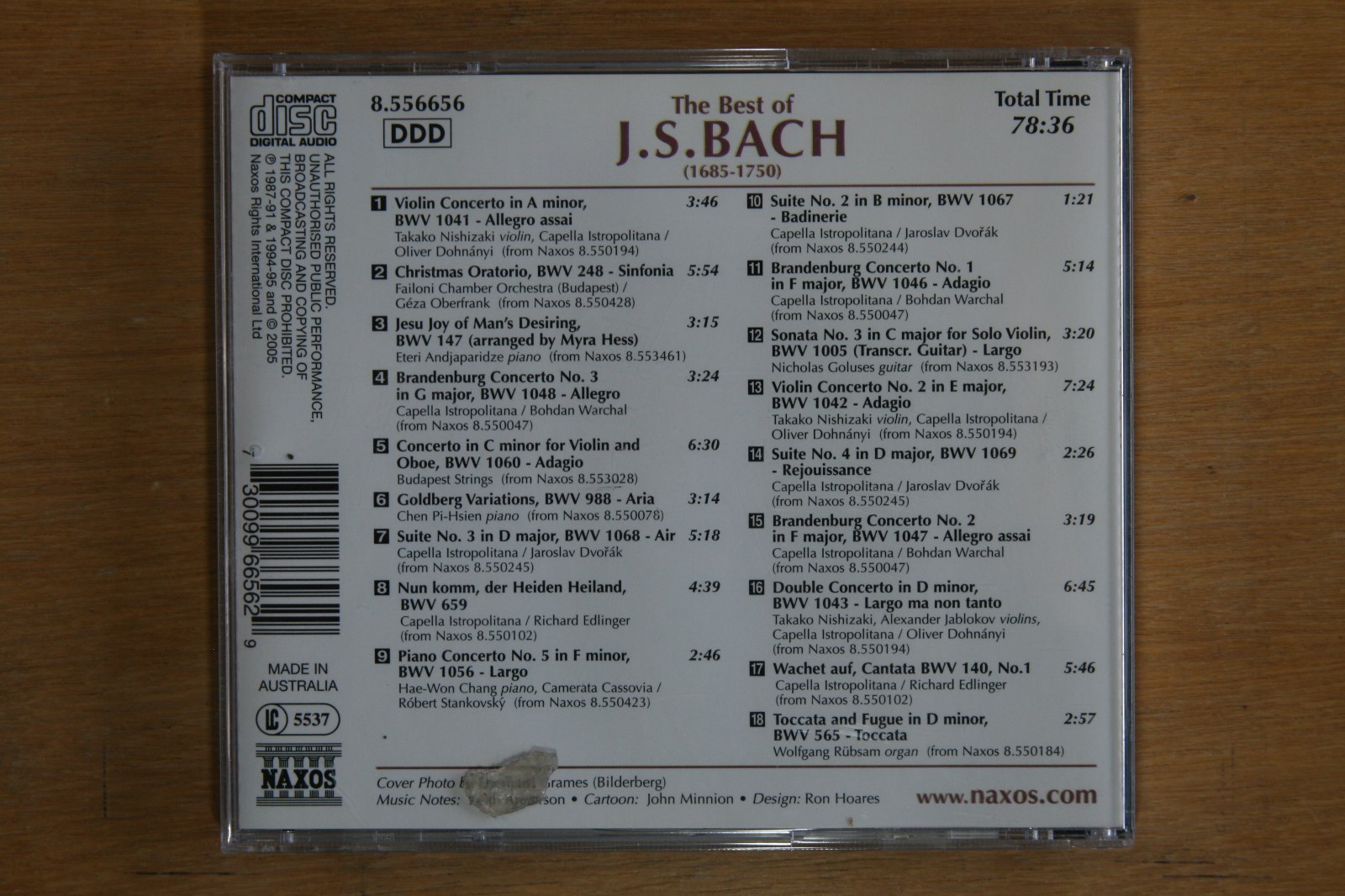 J.S. Bach* ‎– The Best Of J. S. Bach (C363) | eBay