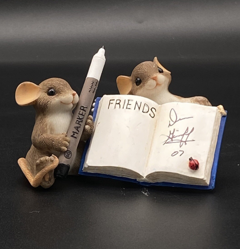 Charming Tails "YOU'RE A FRIEND IN MY BOOK" Mouse Figure SIGNED Dean ...