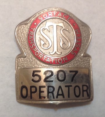 Vintage Surface Transportation STS Bus Operator Badge 5207 New York | eBay