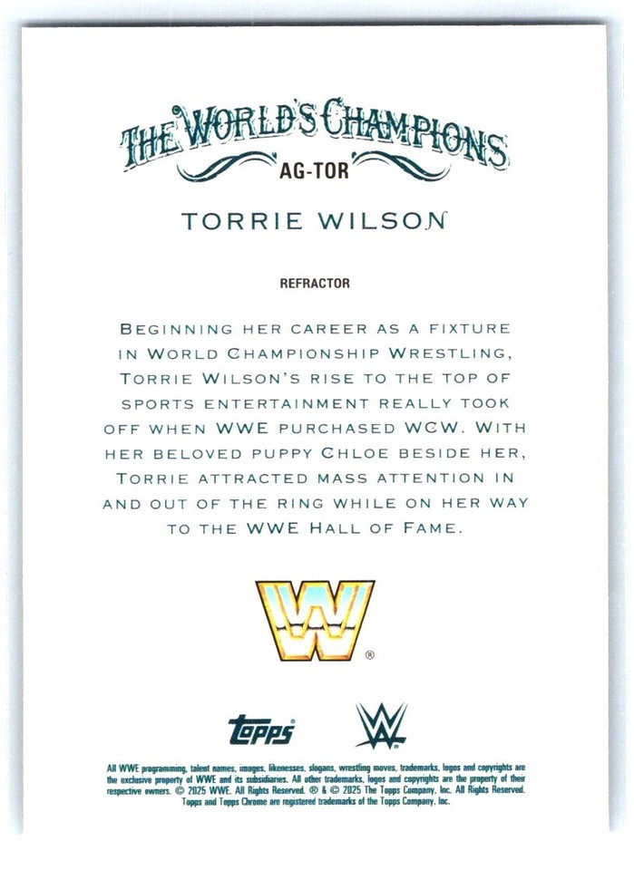 2025 Topps Chrome WWE Torrie Wilson #AG-TOR Allen & Ginter Insert ...