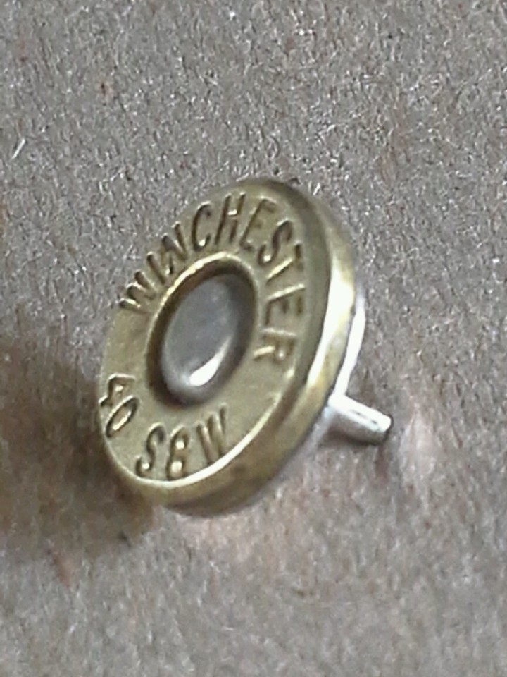 .40 Caliber Bullet Lapel Pin. Unique un-dented primer! Most calibers ...