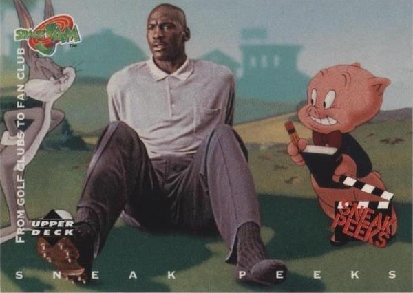 1996 Upper Deck Space Jam - Sneak Peeks #52 Michael Jordan, Porky Pig ...