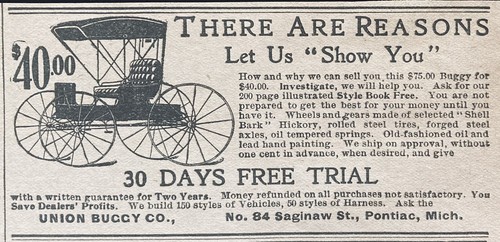 1906 AD(XH34)~UNION BUGGY CO. PONTIAC, MI. THE UNION BUGGY WAGON | eBay