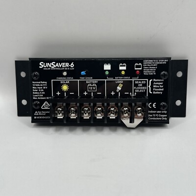 Morningstar SS-6-12V SunSaver 6 amp 12 volt Solar Charge Controller | eBay