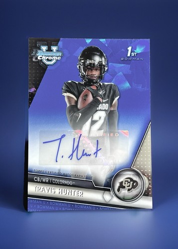 RARE Travis Hunter 2023 Bowman Chrome💎Sapphire 💎Autograph RC 1st AUTO ...