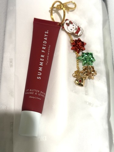 Summer Fridays Lip Butter Balm Cherry Cheer Holiday Keychain Set | eBay