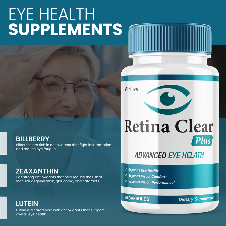 (3 Pack) Retina Clear Vision Support Supplement for Eye Health (180 ...