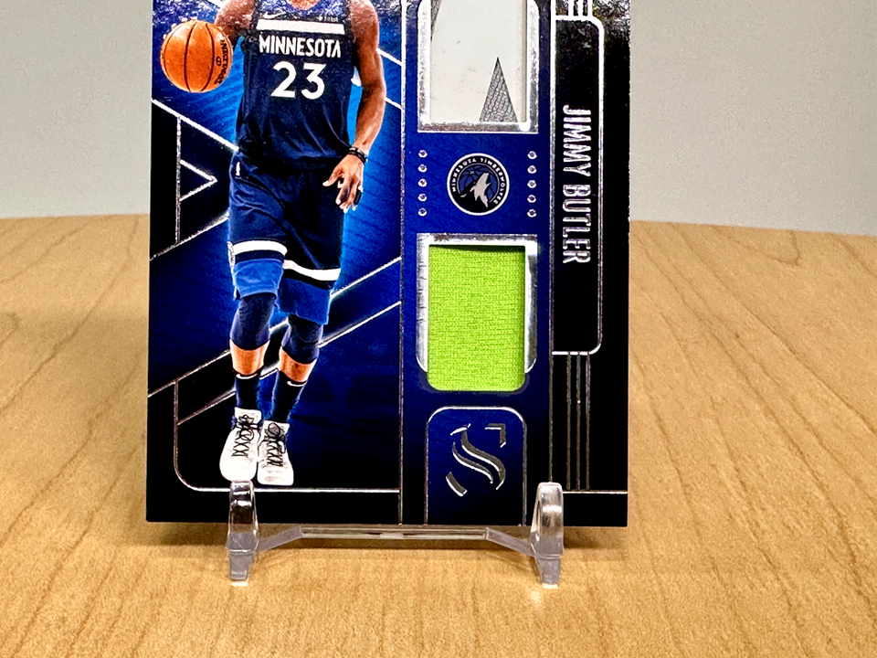 Jimmy Butler T'wolves Panini Silhouette Dual Materials Game-Worn 3 ...
