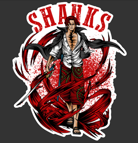 Anime One Piece CapitanPirate Shanks Red Hair Sticker Decal Truck Car ...