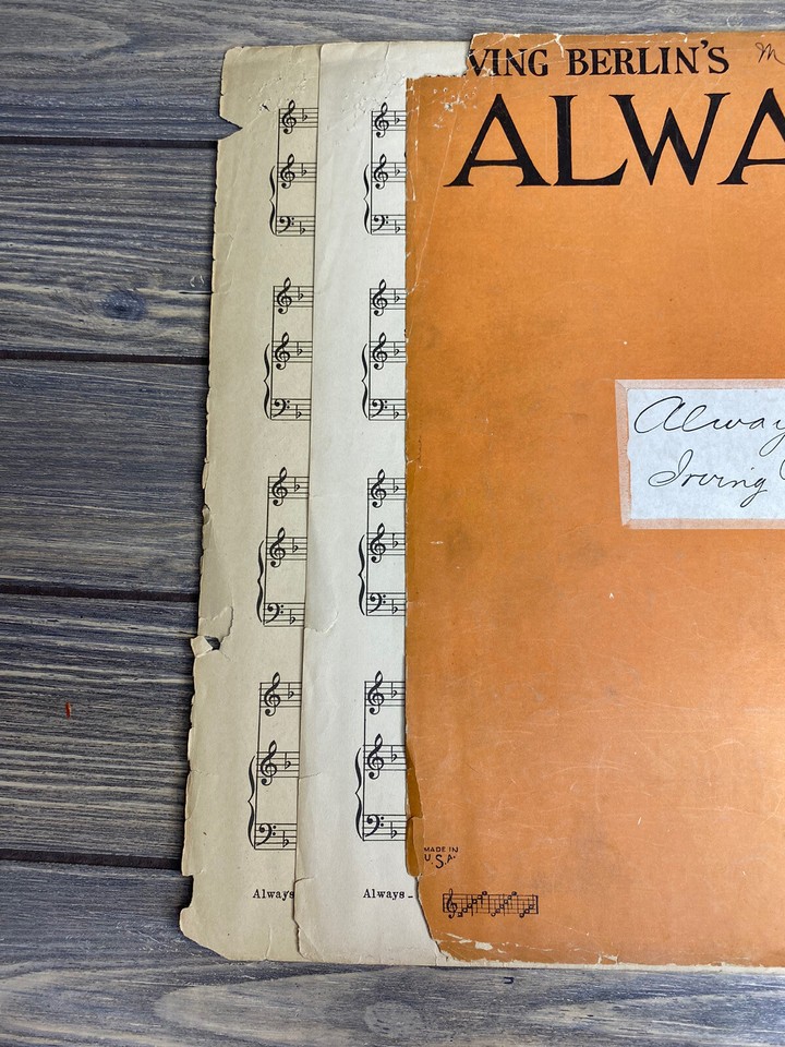 Vintage Sheet Music Always Irving Berlin 1925 | eBay